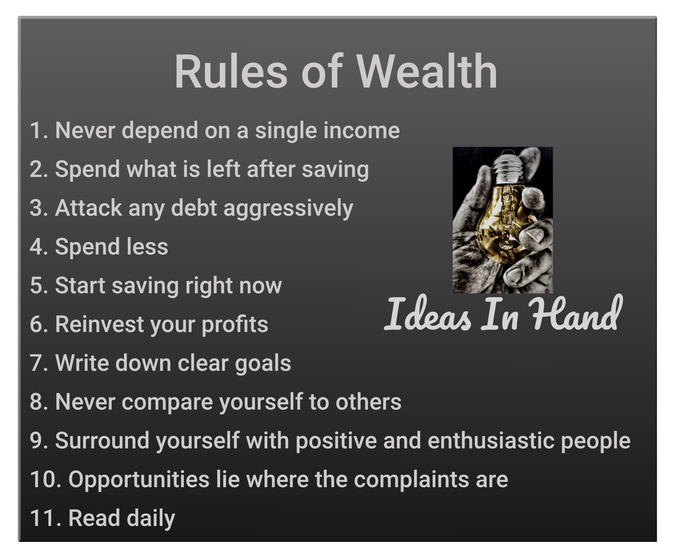 Rules of Wealth – Ideas In Hand
